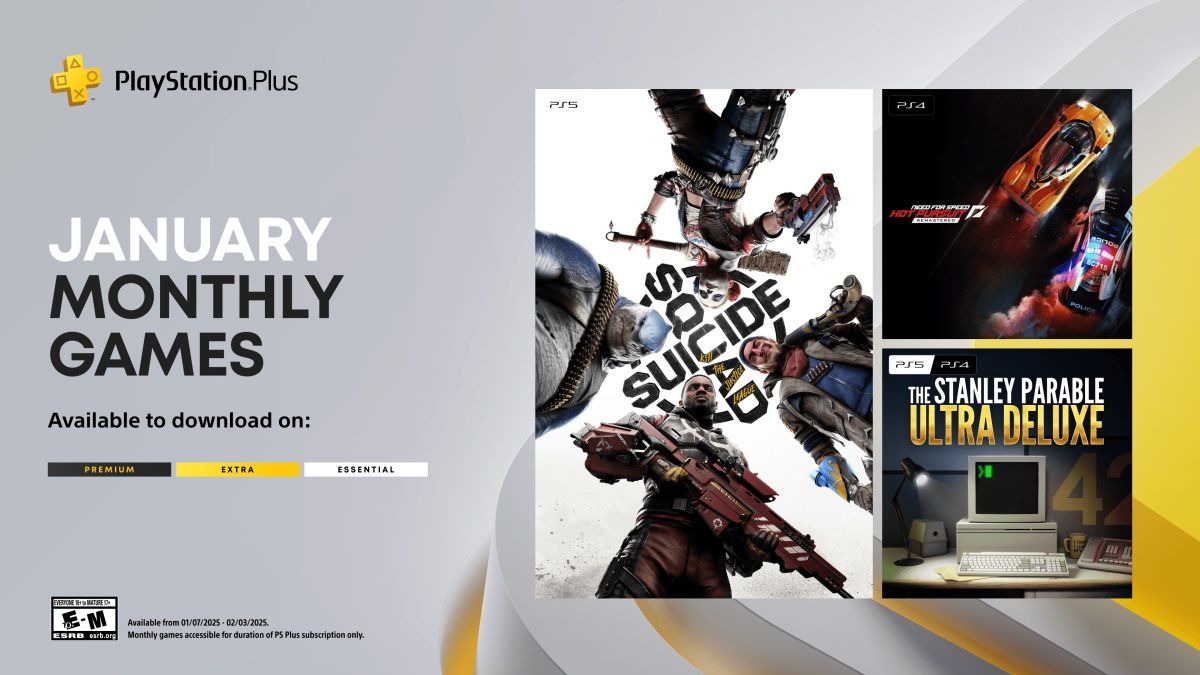 PlayStation Plus January 2025 Monthly Games Suicide Squad NFS Hot Pursuit Remastered and More MySmartPrice