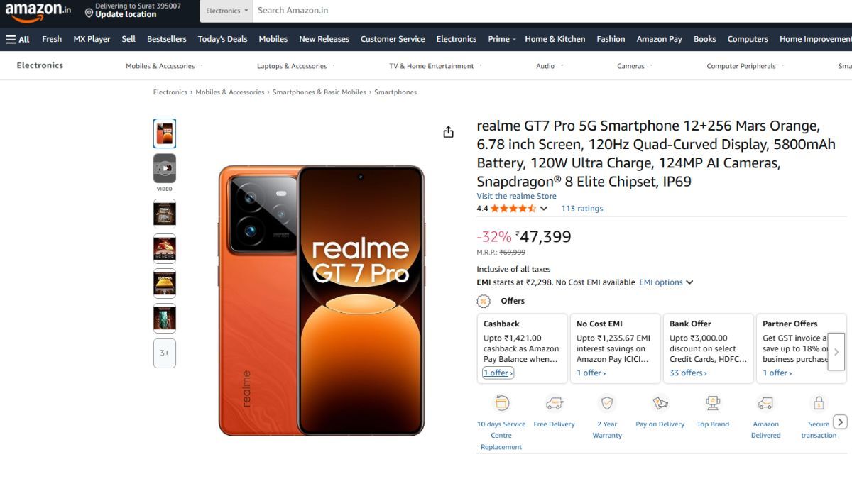Realme GT 7 Pro पर ₹15,000 की बड़ी छूट, इसमें है 120W सुपरफास्ट चार्जर ...