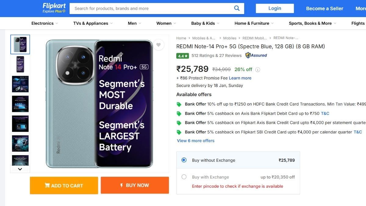 25,000 रुपये से कम में मिल रहा Redmi Note 14 Pro Plus, जानें Flipkart ...