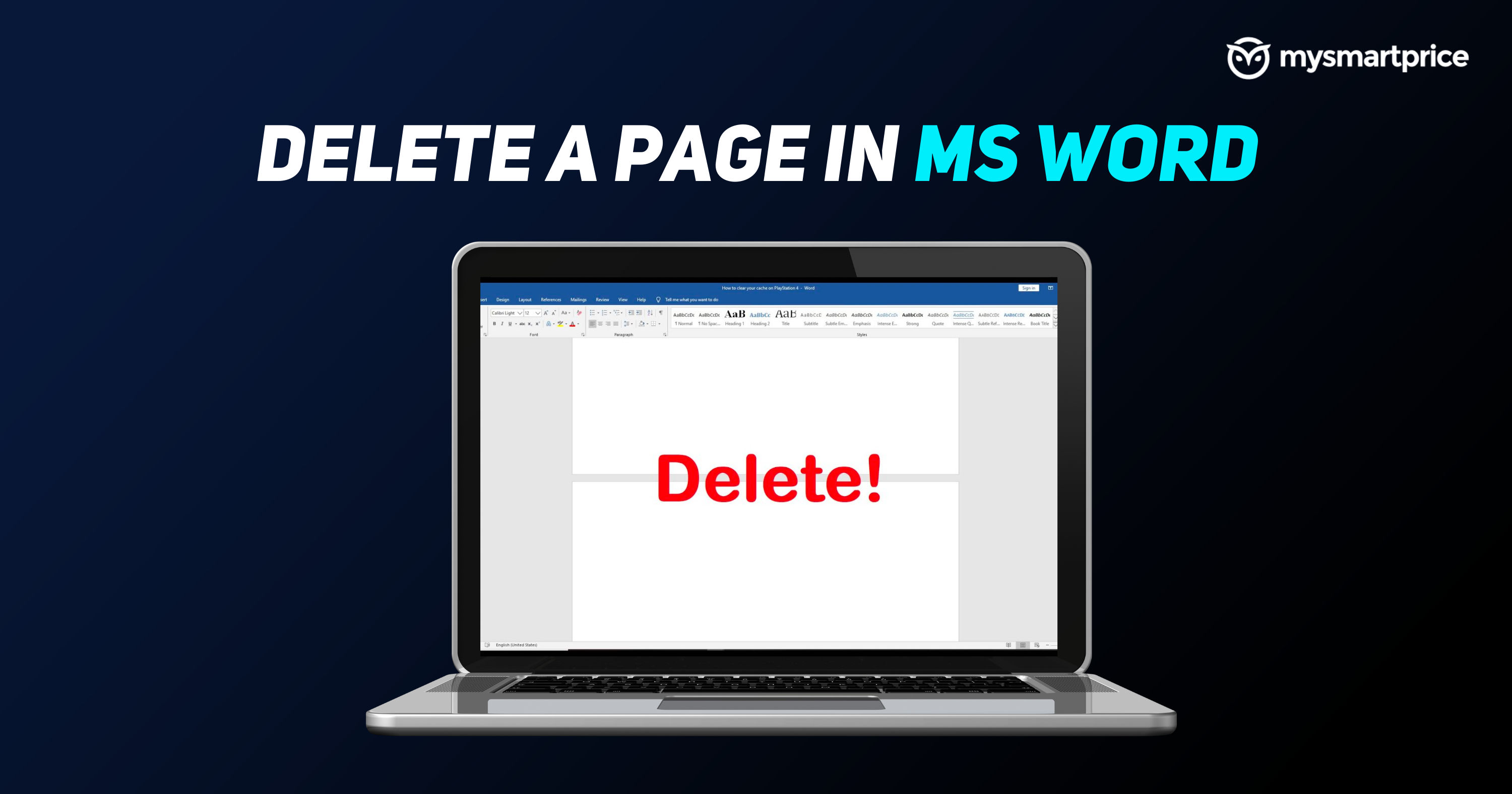Delete A Page In MS Word How To Remove Blank Or Extra Pages From